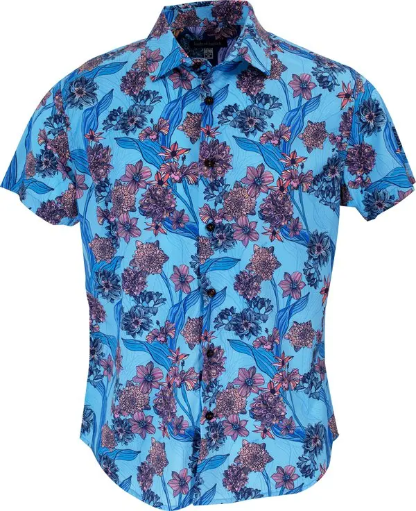 LORDS OF HARLECH Scott Ocean Floral Shirt - Blue
