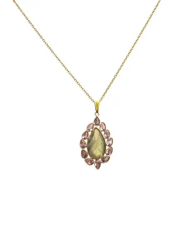 MAGPIE ROSE Theia Labradorite Pendant - Grey