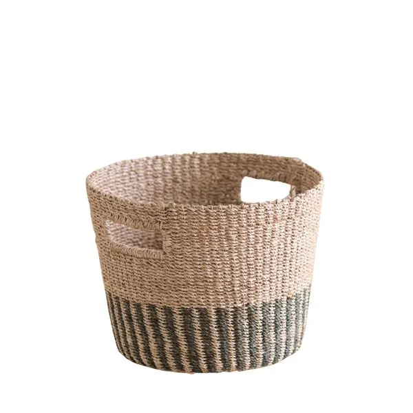 Likhâ Neutrals Grey + Natural Tapered Basket Storage Baskets - Gray