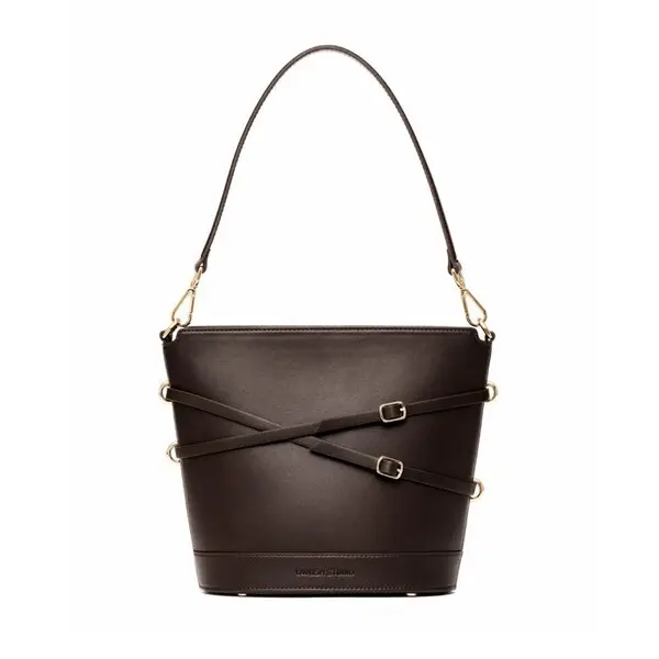 OWLISH STUDIO Glacier Vegan Leather Bucket Bag Espresso - Brown