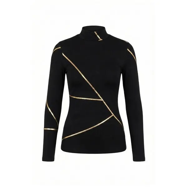 ESTHER SAADIA Geometric Mock Neck Kintsugi