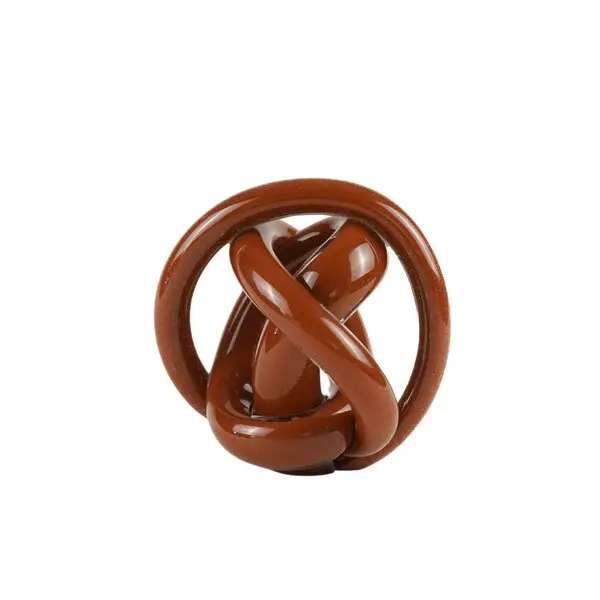 ANATOLIACRAFT Hand-blown Glass Knot Decorative Object - Brown