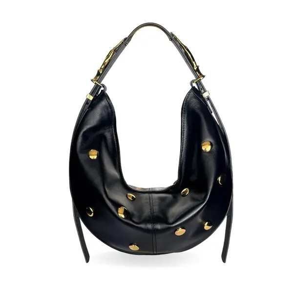 INDIGOLUSH Maxi Hobo Studded Gilded Lure - Black