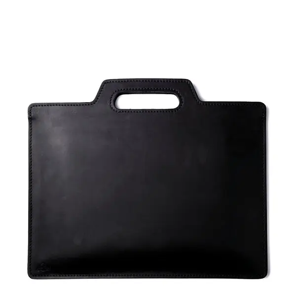 ROARCRAFT Flat Design Leather Portfolio - Black