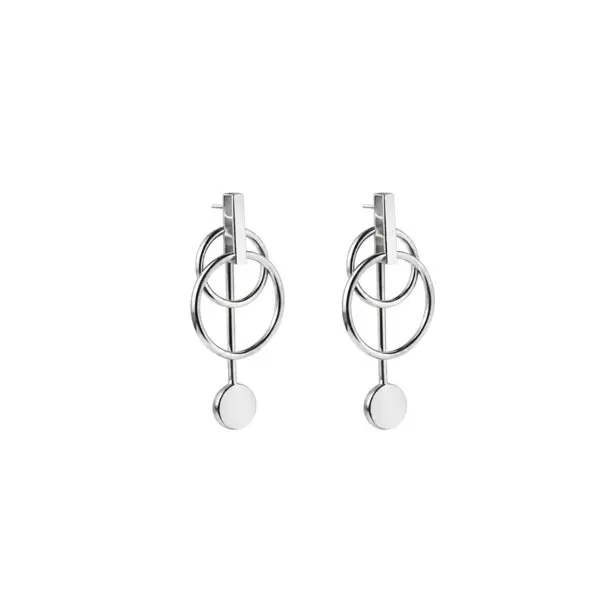 GUTTA DESIGN Mesh Earring Rhodium Plated