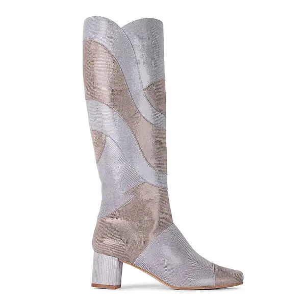 TERRY DE HAVILLAND Blue / Grey Val Blue Knee Boot - Blue/grey