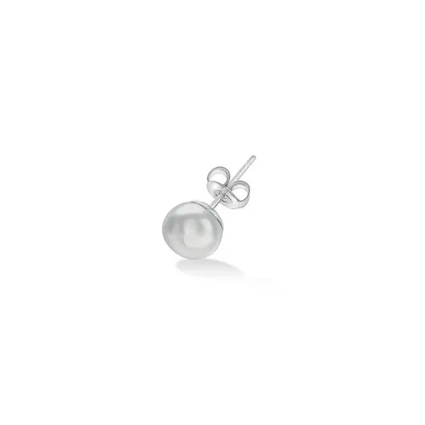 DOWER & HALL Single Dove Freshwater Pearl Stud Earring - Grey
