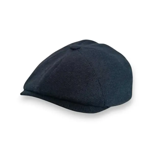 MISTER MILLER - MASTER HATTER Jack's Knight Newsboy Cap In Merino Lambswool - Black