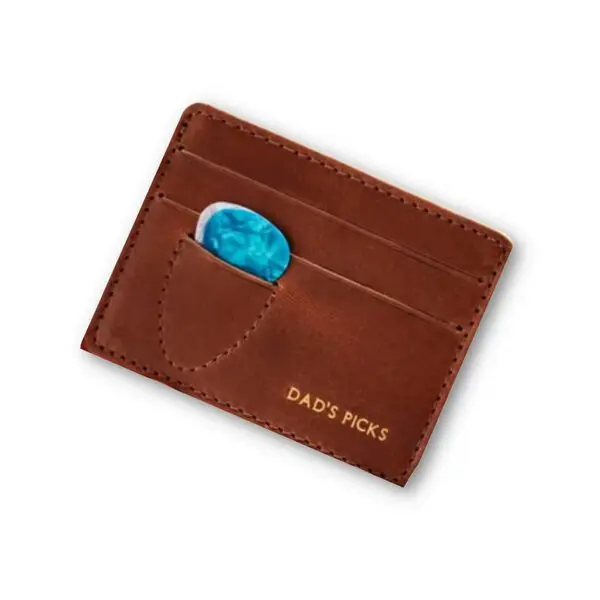 VIDA VIDA Guitar Plectrum Leather Card Holder Dad's Picks Tan - Brown