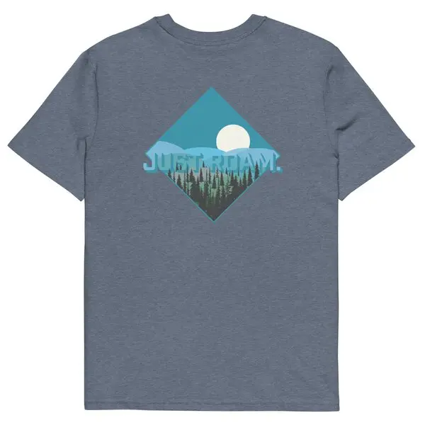 ANCHOR & CREW Heather Just Roam. Seeker Organic Cotton T-shirt - Blue