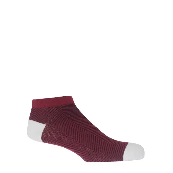 PEPER HAROW - MADE IN ENGLAND Lux Taylor Trainer Socks – Burgundy - Red