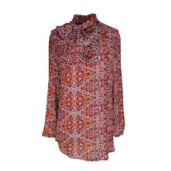 JENNAFER GRACE Willoughby Tie Front Blouse - Red