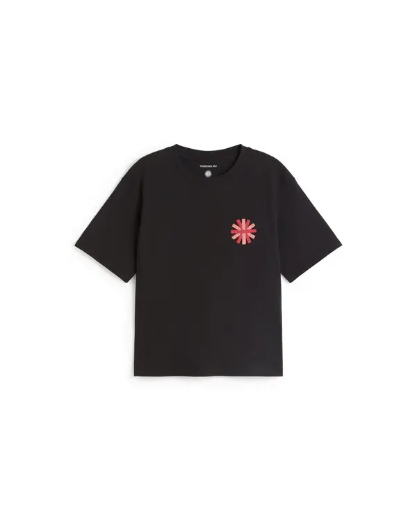 THINKING MU Patched Sunny Lucia T-shirt - Black