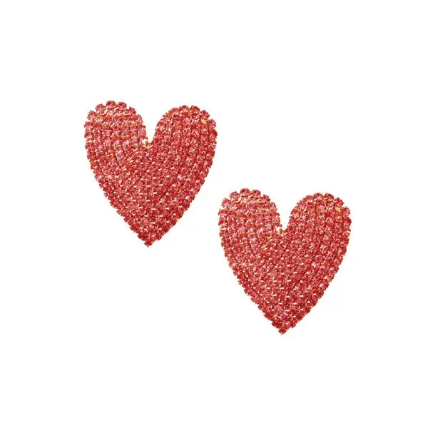 MAISON DE GALA Love Crystal Heart Earring - Red