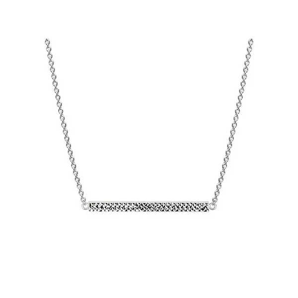 GOLD & HONEY Diamond Cut Bar Necklace - Silver