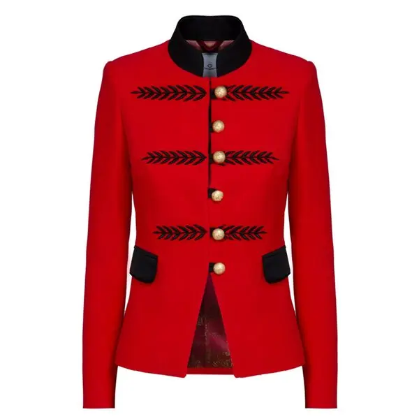 THE EXTREME COLLECTION Tailo Military Blazer With Black Embroidery - Red