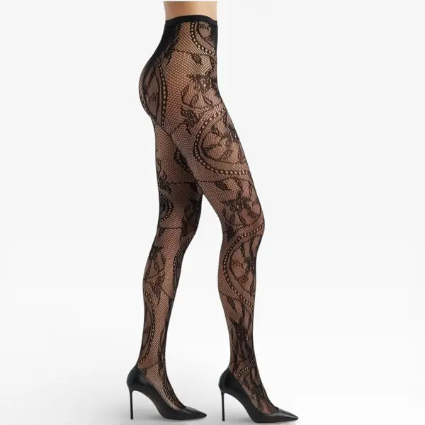 HIGH HEEL JUNGLE BY KATHRYN EISMAN Monet Lace Tights - Black