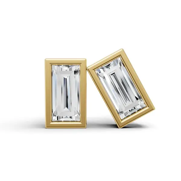 SEREIA OFFICIAL Studs Earrings 14k 0.25 Ct Sereia Baguette Bezel Yellow - Gold