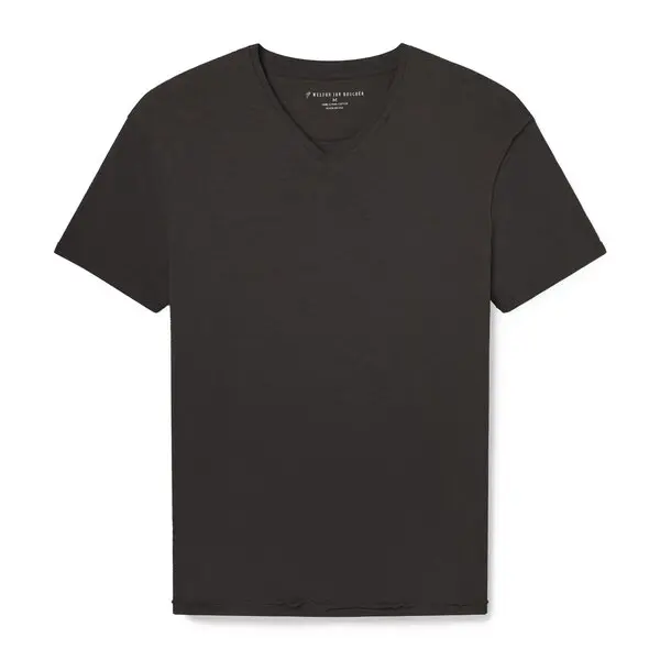 WESTON JON BOUCHER Isla V Neck Slub Slim Fit Supima Tee Nocturnal - Black