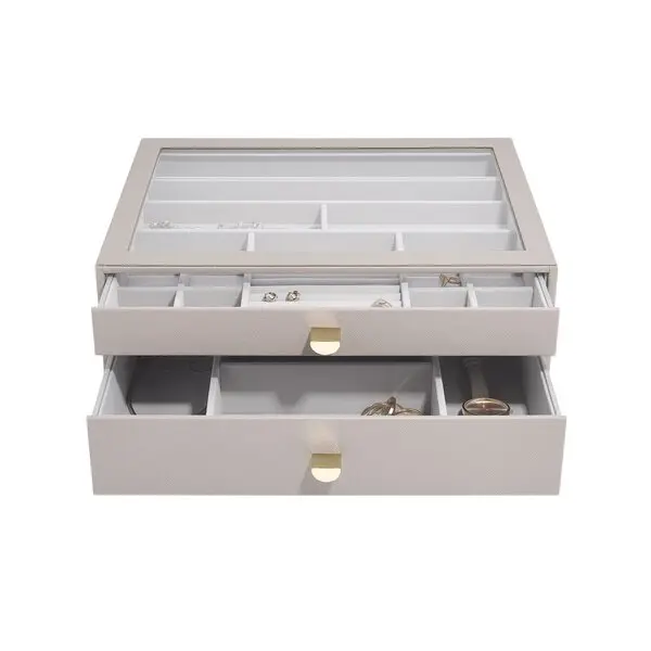 STACKERS Neutrals Supersize Taupe Set Of Two Drawers - Black