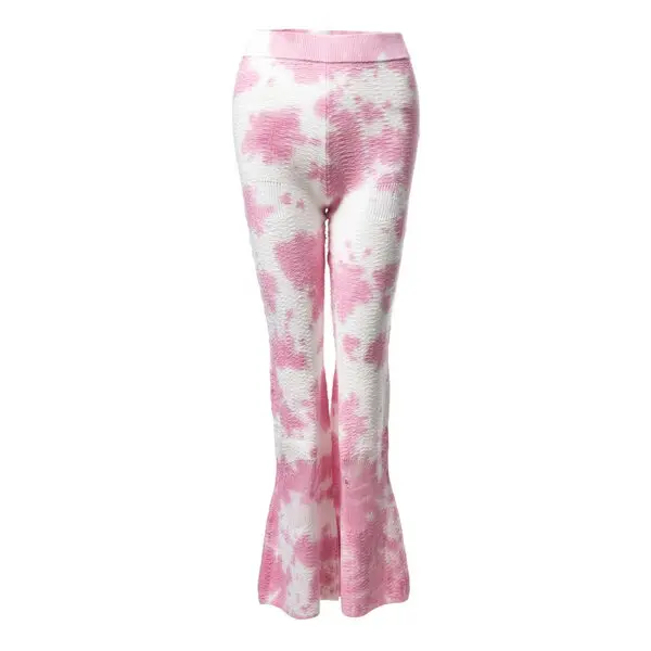 FULLY FASHIONING Zilla Floating Stitch Trouser Pants Tie Dye - Pink