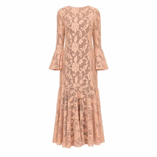 Carmen Says Jester Embroidery Midi Dress - Pink