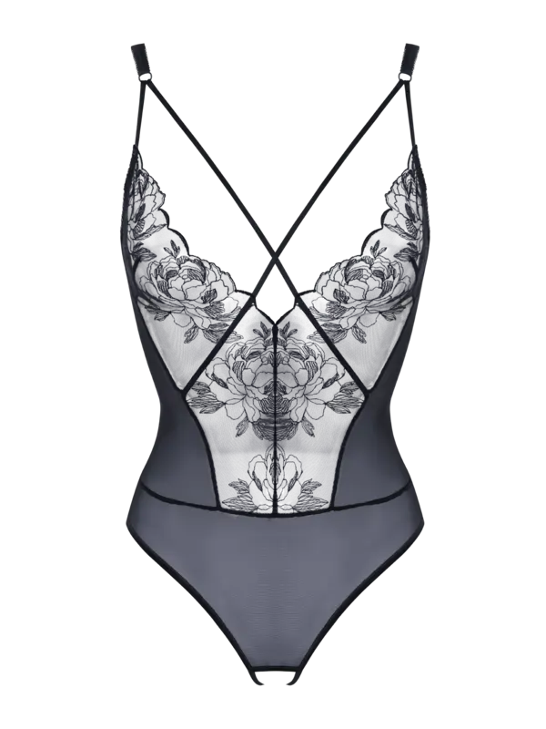BONBON LINGERIE Coco Heart Ouvert Bodysuit - Blue
