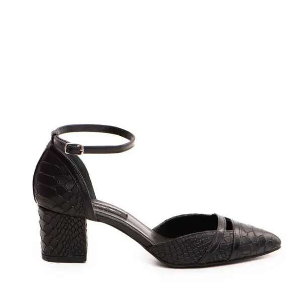 THE 5TH ELEMENT Adele Pumps In Embossed And Suede Leather - Black