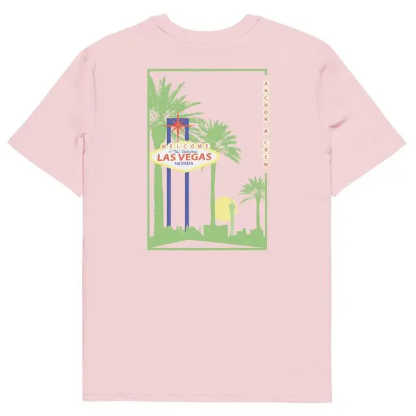 ANCHOR & CREW Cotton Las Vegas Landmark Organic Cotton T-shirt - Pink