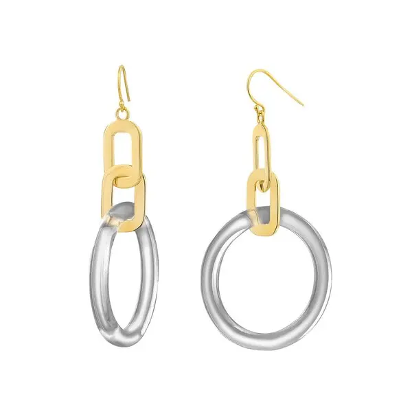 GOLD & HONEY Gold / Black Link Drop Earrings In Blackberry - Gold/black