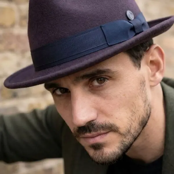 DASMARCA HATS Robin Coffee Wool Felt Two Tone Trilby Fedora Hat - Brown