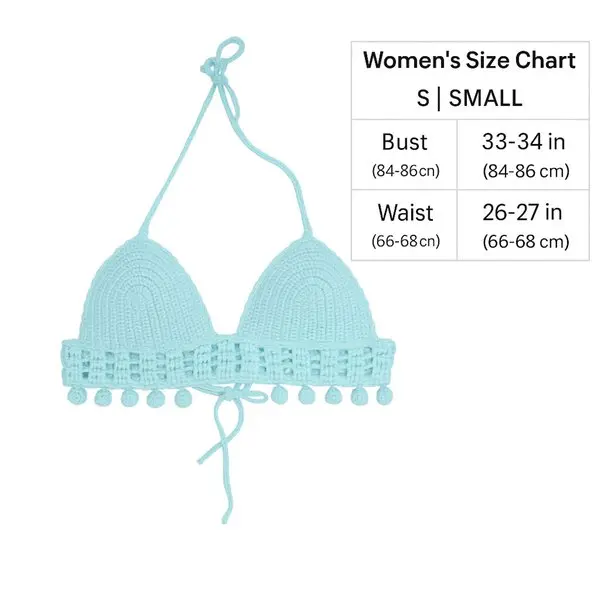 SPRINGMOONATELIER Summer Beach Crochet Strappy Knit Boho Strappy Crop Small - White