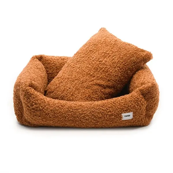 CAFIDE Mustard Fleece Dog Bed, Snozy - Orange