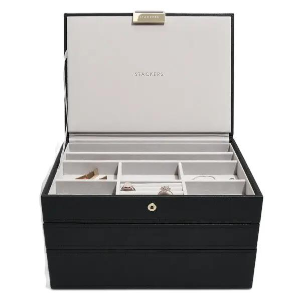STACKERS Classic Jewellery Box Set Of Three - Black
