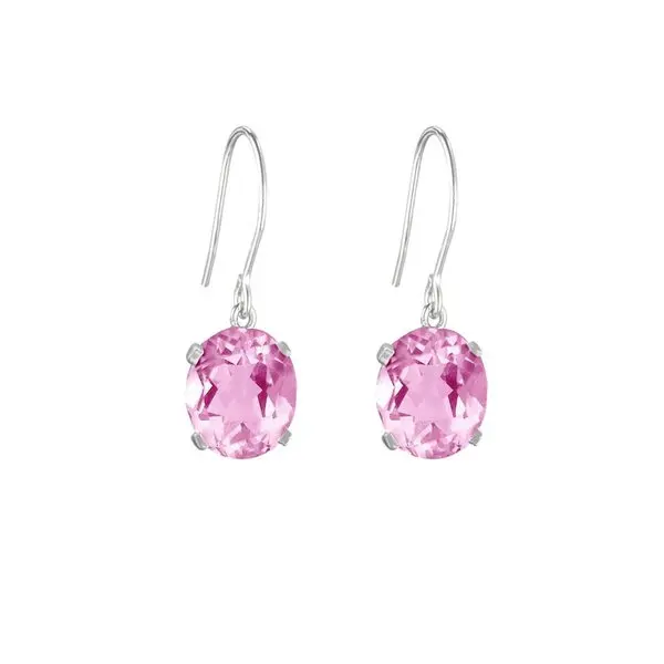 AUGUSTINE JEWELS Pink / Silver Sterling Silver Pink Topaz Hook Earrings - Pink/silver