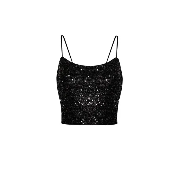 ELSAVA Nox Sequin Top - Black