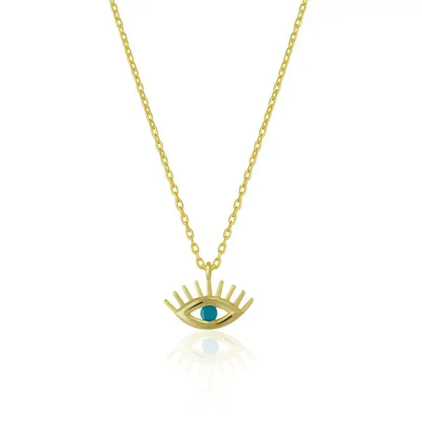 SPERO LONDON Blue Eye Evil Eye Sterling Silver Necklace - Gold