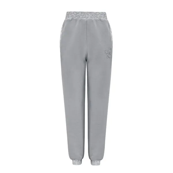 MANDRAGORA Cotton Sweatpants With Jacquard Detailing Lantre - Grey
