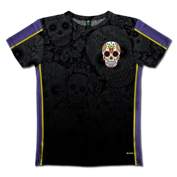 FISHIRT Sport T-shirt L.a. Muertos Mexican Skull Graphic - Black
