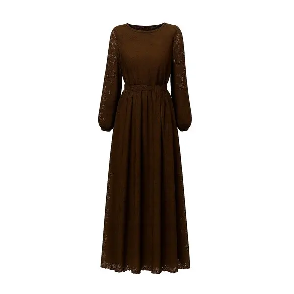 TANTRA SPAIN SL Long Lace Dress With Elastic Waistband - Brown