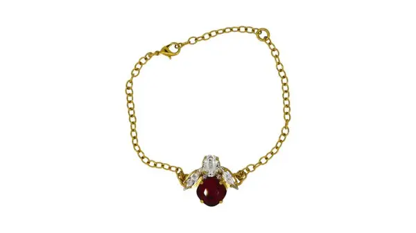 VICKISARGE The Bee Bracelet In Gold - Red