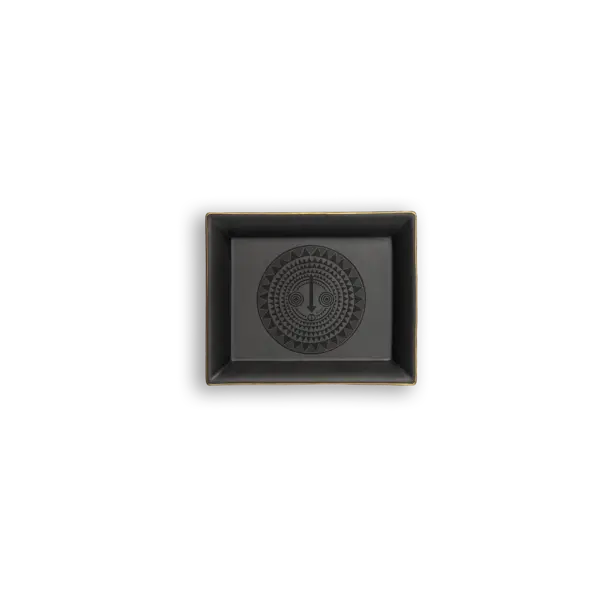 Mojjere Porcelain Pocket Tray Matte & Gold Design - Black