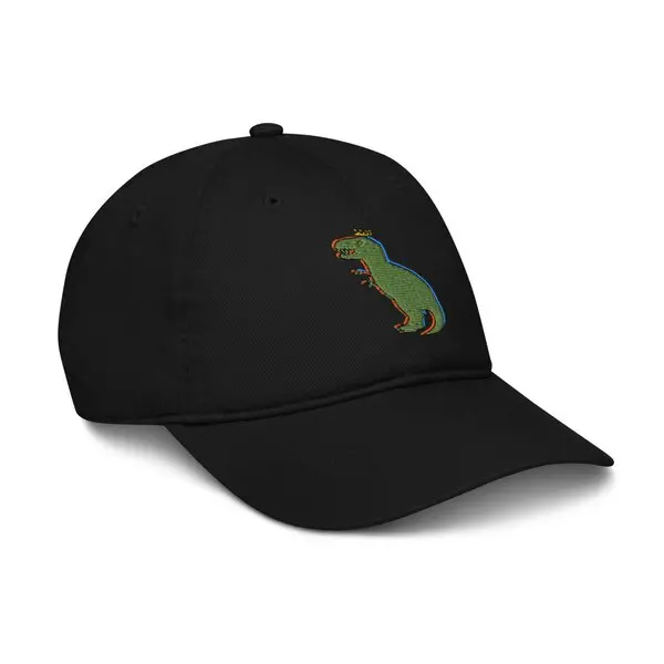 ANCHOR & CREW T-rex Snap Dancin' In The Wild Organic Cotton Embroidered Baseball Cap - Black