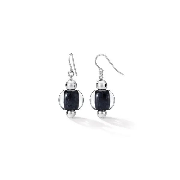 GOLD & HONEY Black / Silver Bead Drop Earrings In Black And Silver - Black/silver