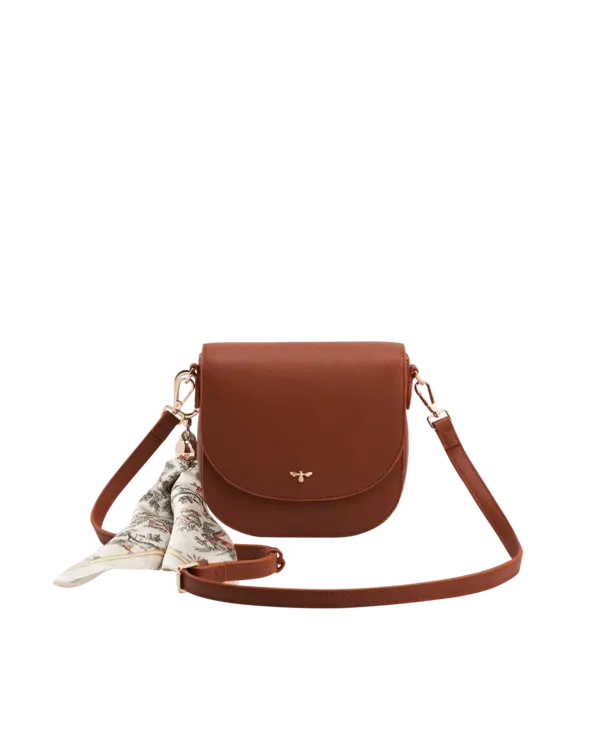 FABLE ENGLAND Beth Saddle Crossbody Bag In Tan - Brown
