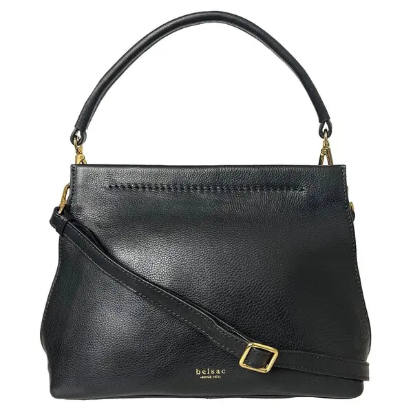 BELSAC Petra Leather Shoulder Bag - Black