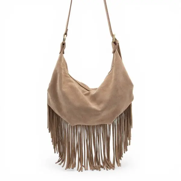 BOLSA NOVA HANDBAGS Neutrals Dallas Suede Fringe In Sand