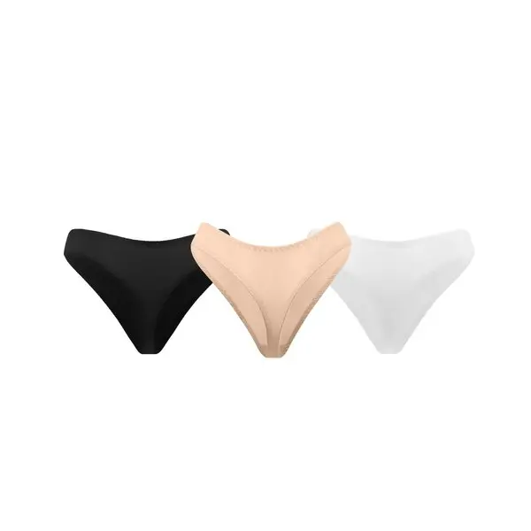 DARILY UNDERWEAR Black / Neutrals / White Set Microfiber String Panties - Black/white