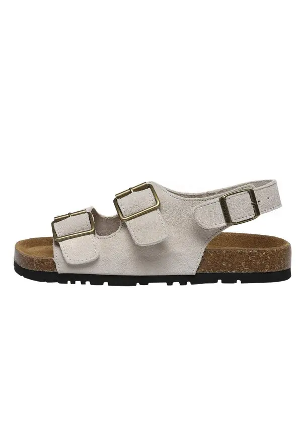 EVERAU AUSTRALIA Flame Leather Sandals In Sand - White