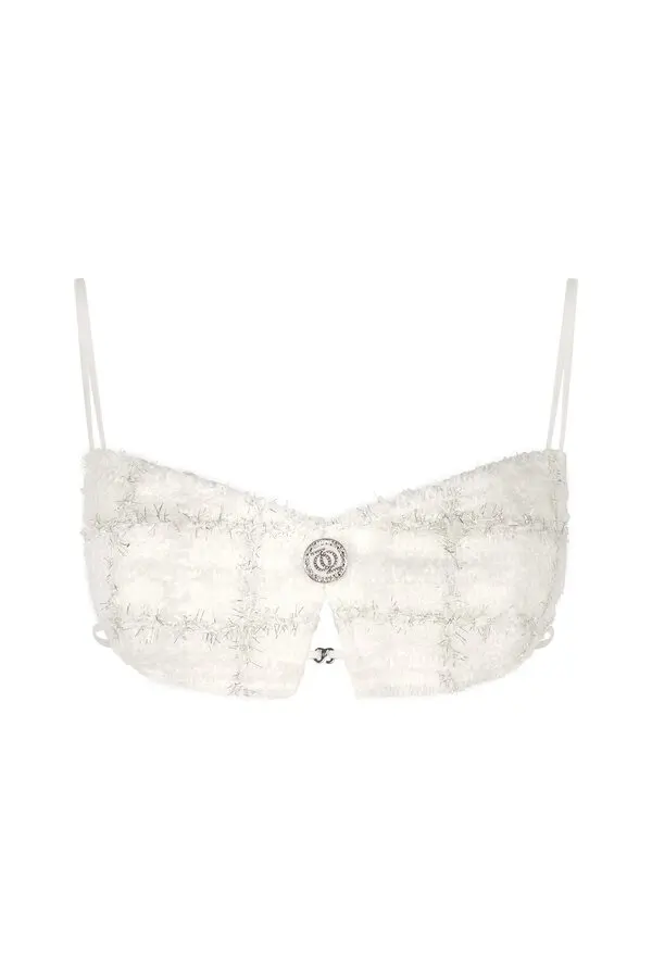 GOD SAVE QUEENS Executive Tweed Top - White
